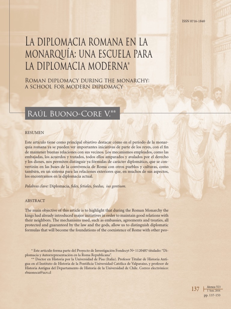 La Diplomacia Romana en La Monarquía: Una Escuela para La Diplomacia ...