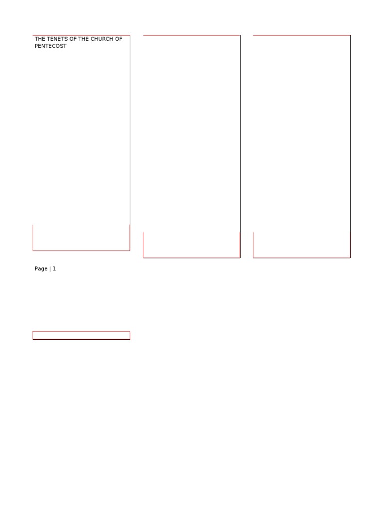 The Tenets of The Church of Pentecost | PDF