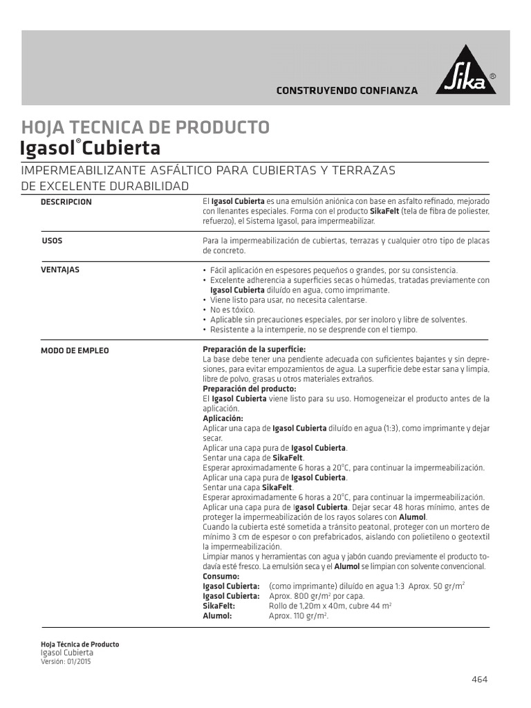 Co-Ht Igasol Cubierta | PDF | Techo | Agua