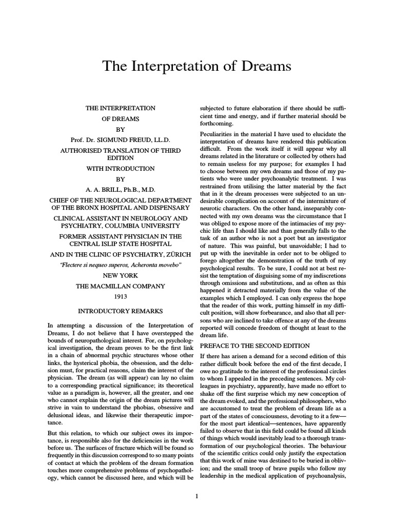 The Interpretation of Dreams | Sigmund Freud | Psychoanalysis