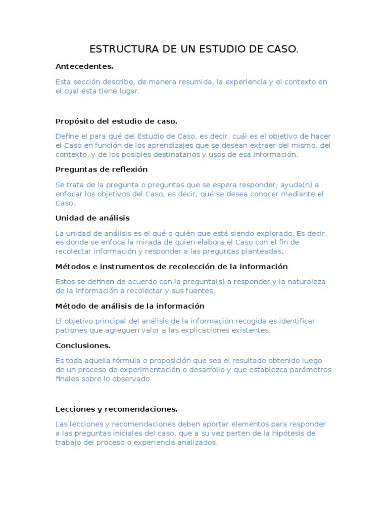 Estructura de Un Estudio de Caso | PDF