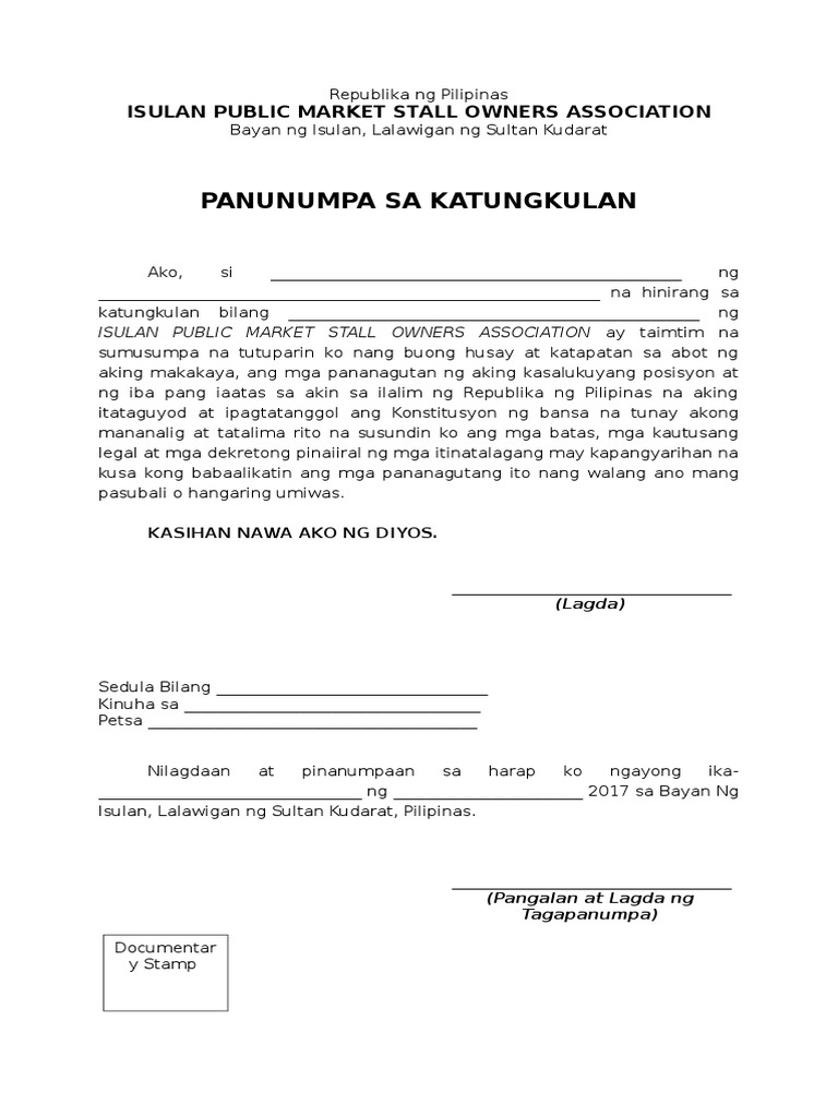 Panunumpa Sa Katungkulan | PDF
