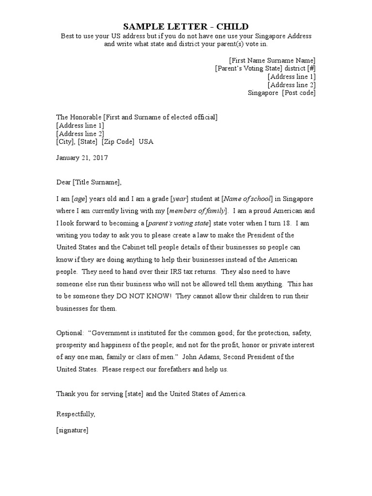 Letter Format - Child | PDF