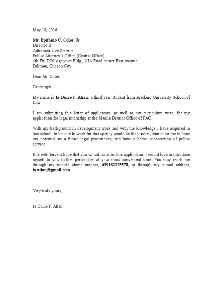 Letter of Application-OSG | PDF