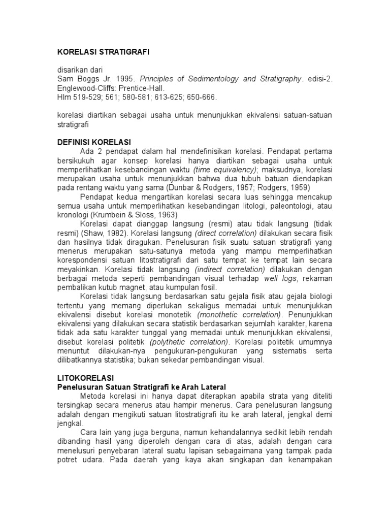 Korelasi Stratigrafi Boggs | PDF