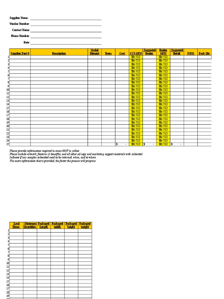 New Product Submit Tal Form | PDF