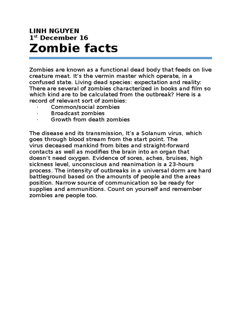 Zombie Facts | PDF