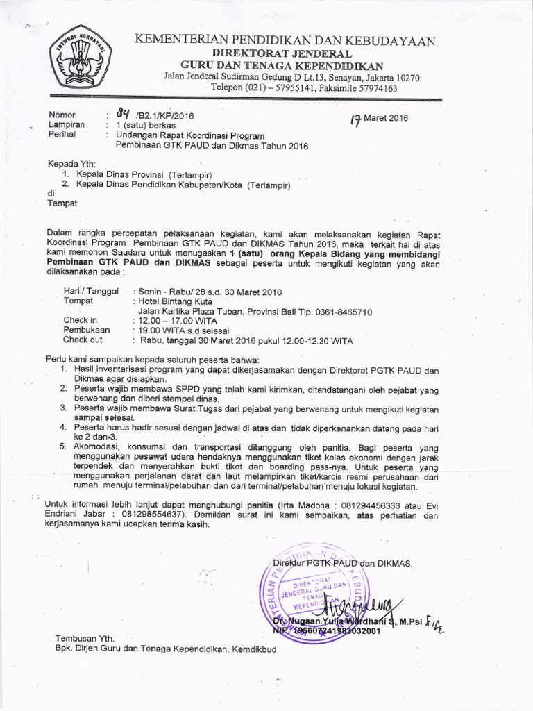 Undangan Rakor Bali | PDF