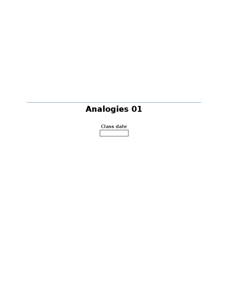 Analogies Exercises - With Solutions | PDF | Analogy