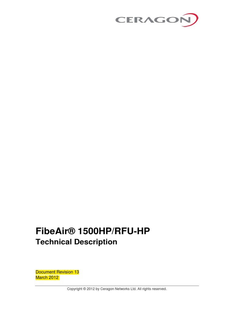 Ceragon FibeAir RFU-HP Technical Description Rev13 | PDF ...
