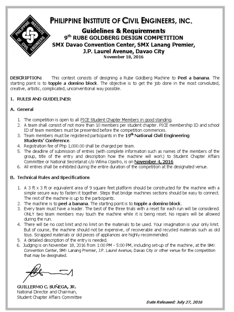 Guidelines Rube Goldberg Natcon2016 Final | PDF | Business | Computers