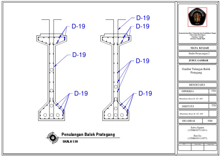 Tulangan Balok Prategang | PDF