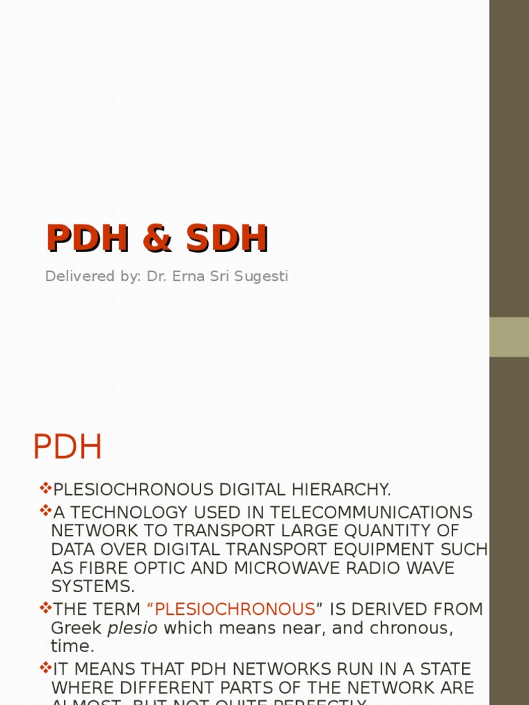 PDH SDH Sonet | PDF | Network Topology | Data Transmission