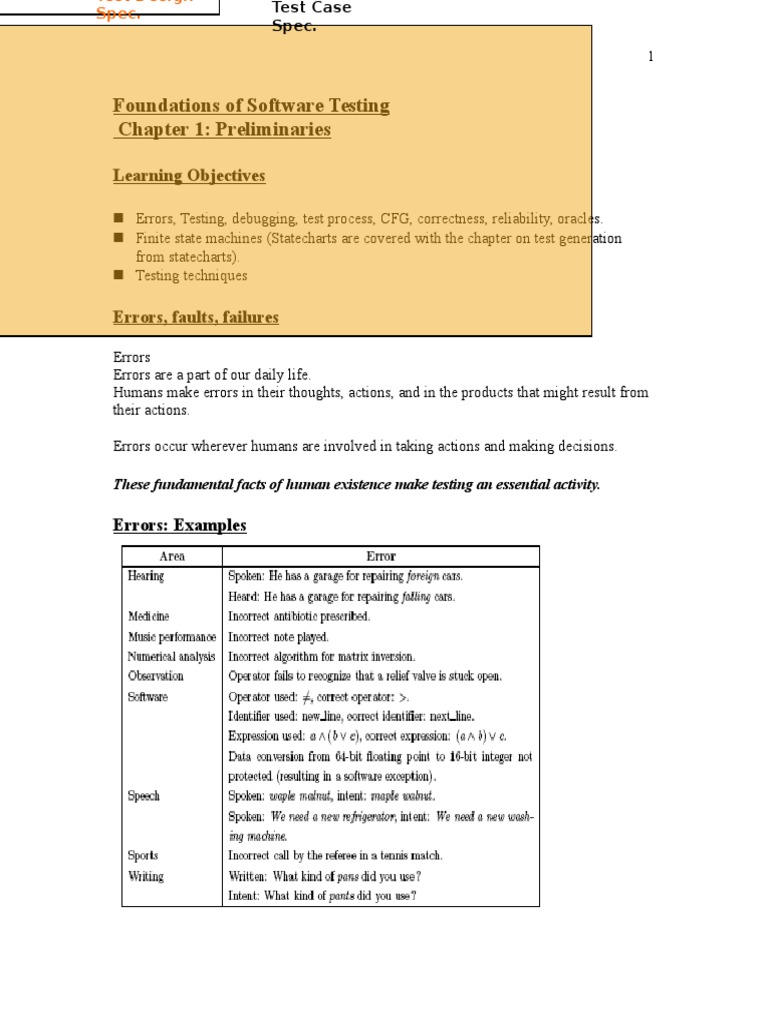 Chapter-1 Foundations of Software Testing | PDF | Reliability ...