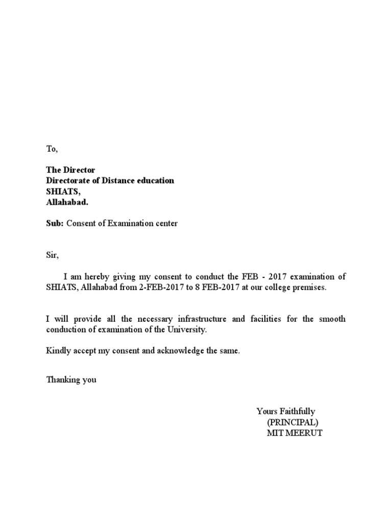 The Director Directorate of Distance Education Shiats, Allahabad. Sub ...