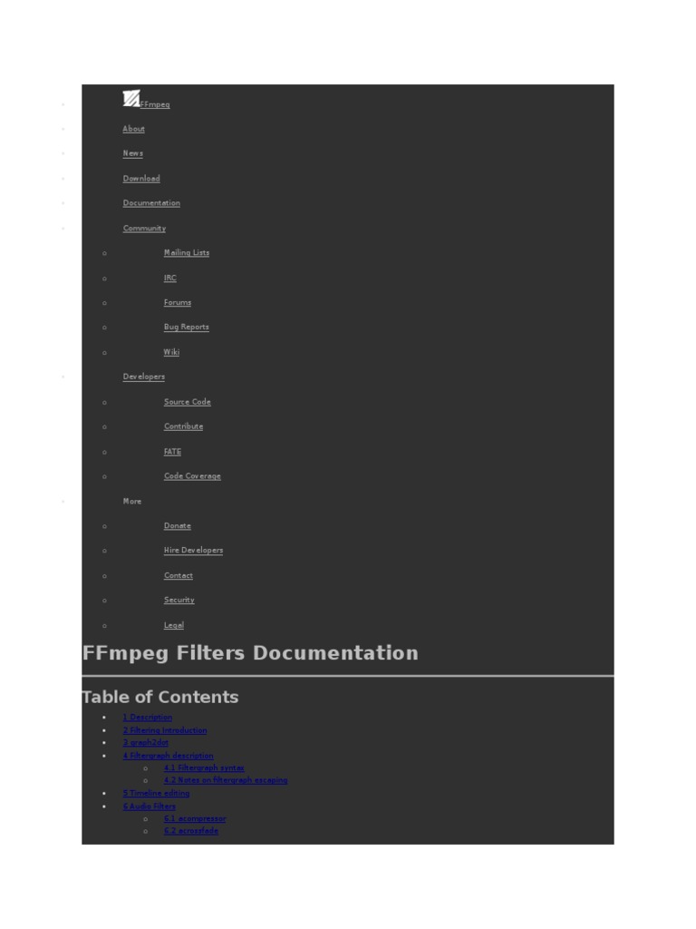 Ffmpeg Filters | Parameter (Computer Programming) | Sound Technology