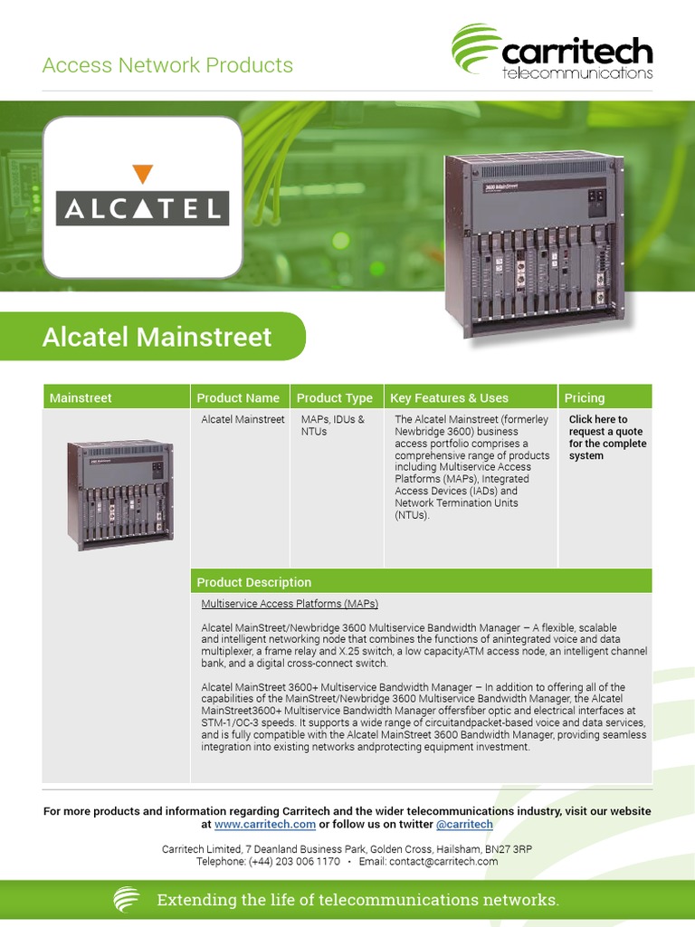 Alcatel Mainstreet - Carritech Telecommunications | PDF ...