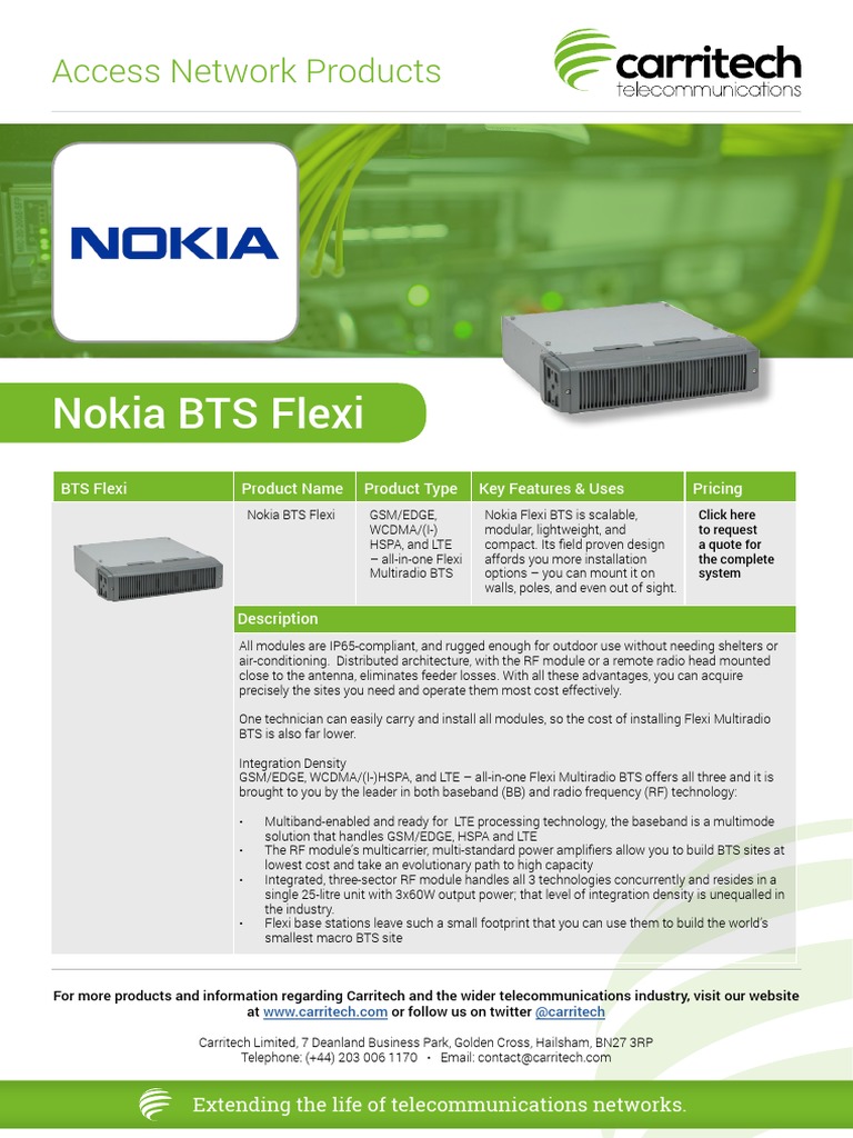 Nokia BTS Flexi - Carritech Telecommunications | PDF | Lte ...