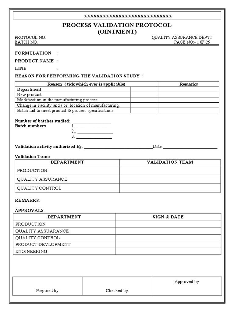 Ointment Process Validation Protocol | PDF | Verification And ...