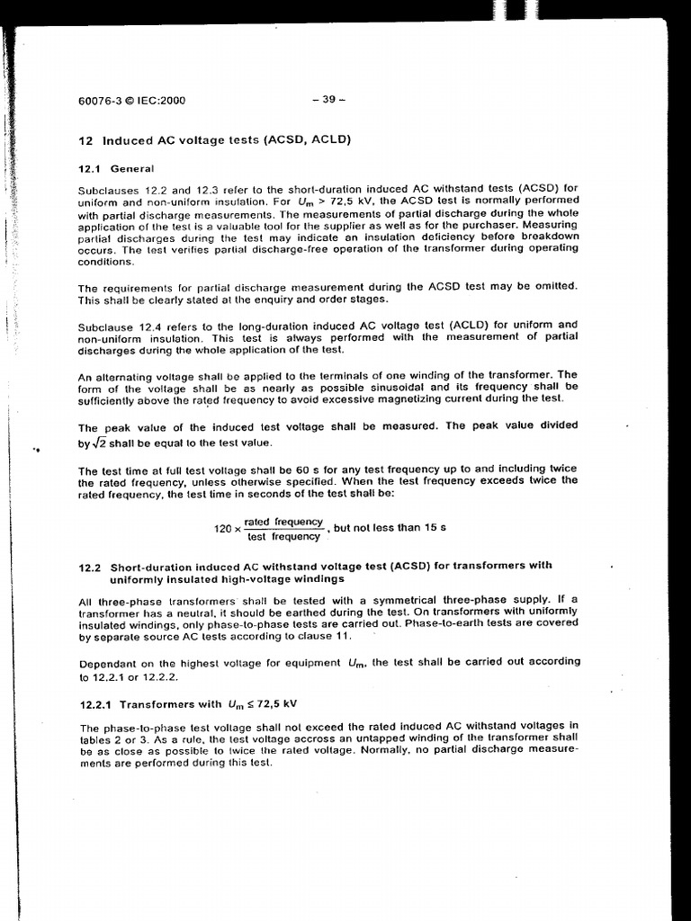 IEC - 60076-3 (Teori-PD Test) | PDF