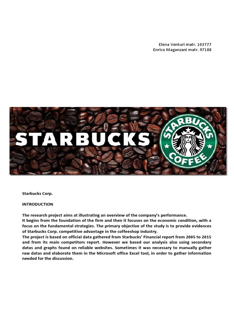 Starbucks Project - Maganzani Enrico, Venturi Elena | PDF | Starbucks ...