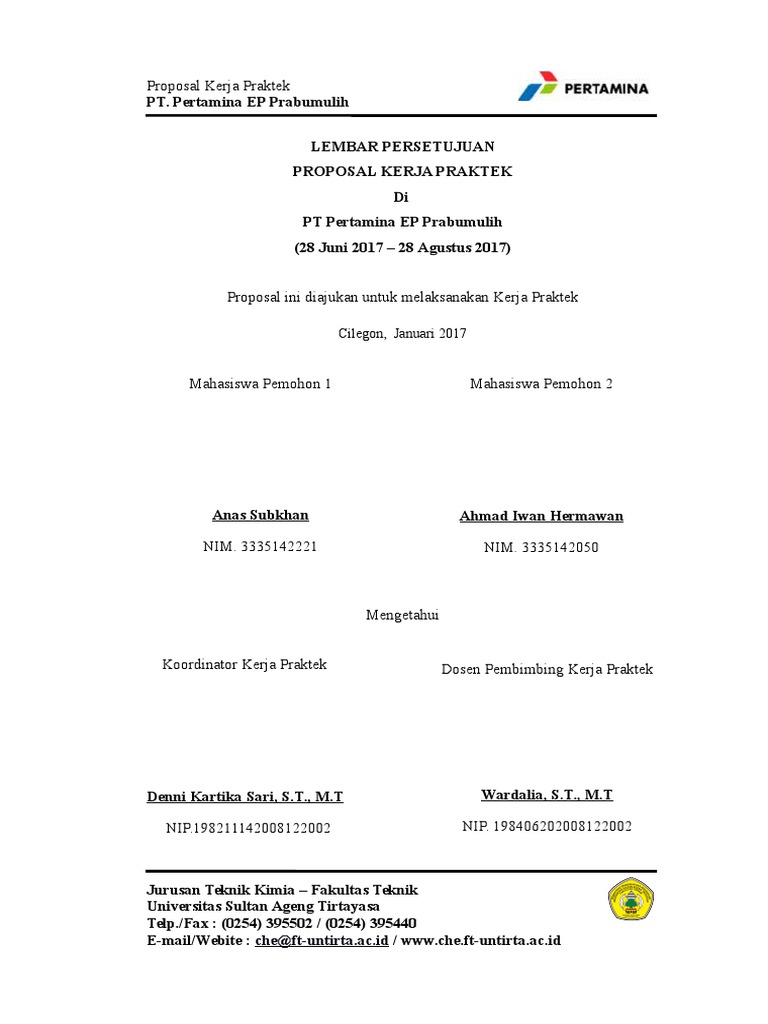 Proposal KP Pertamina EP | PDF