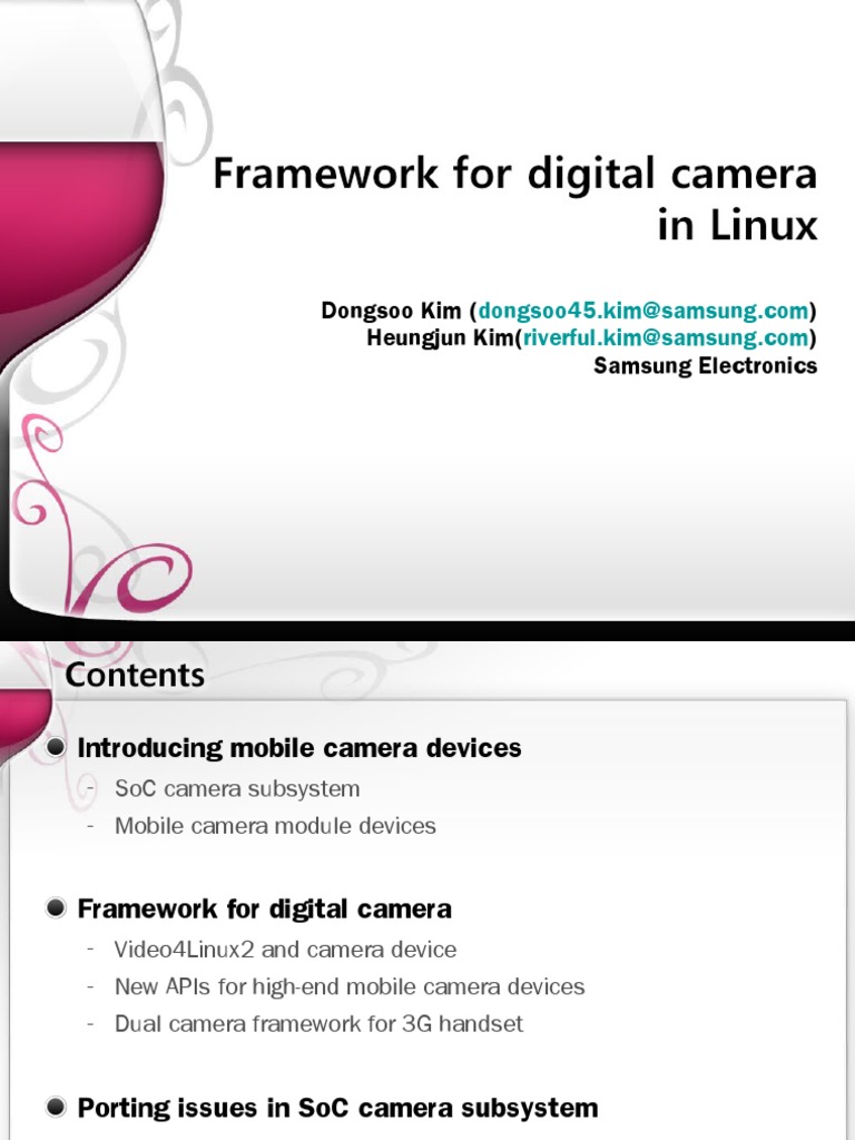 Framework For Digital Camera in Linux-In Detail | PDF | Digital Camera ...