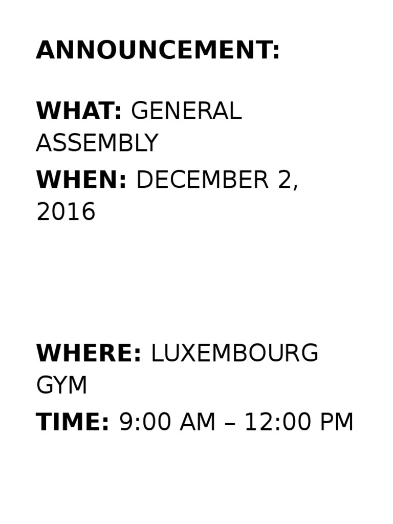General Assembly on Dec 2, 2016 | PDF | Religion & Spirituality