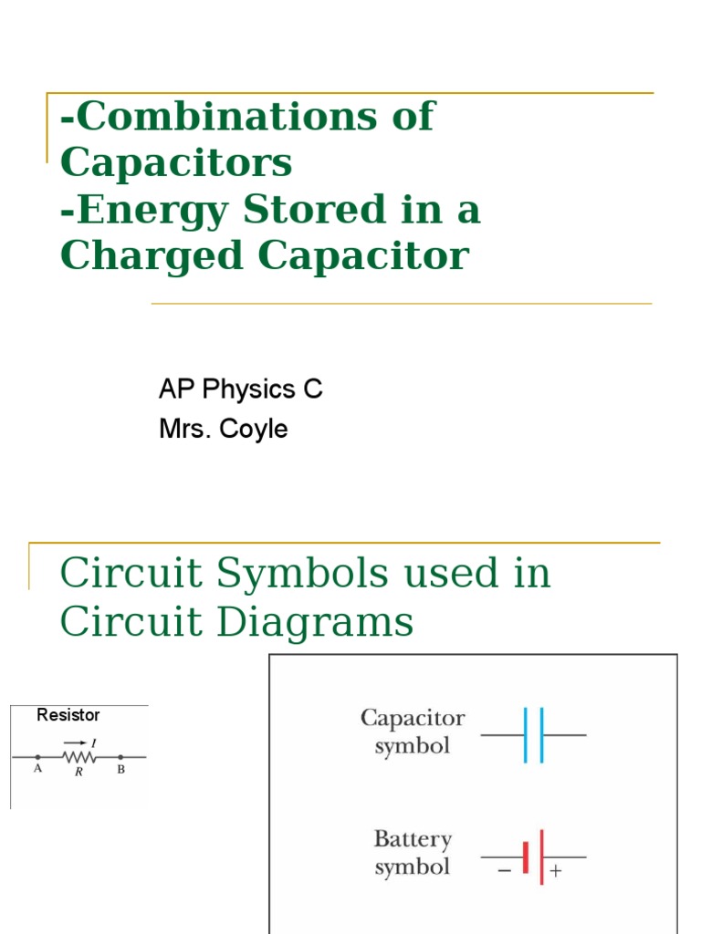 2 Combinations of Capacitors, Energy of Capacitors | PDF | Series And ...