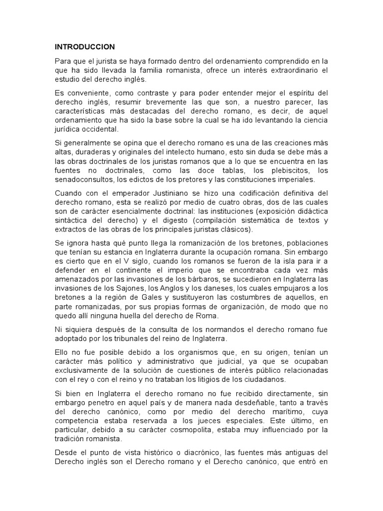 Caracteristicas Generales Del Derecho Anglosajon