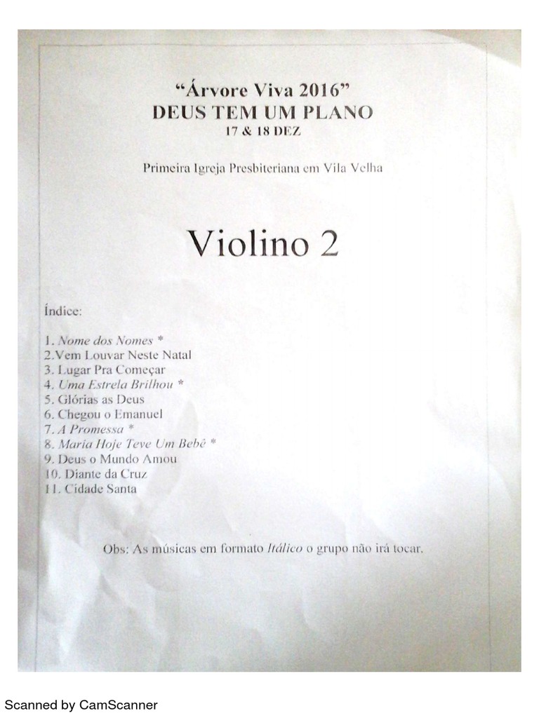 Partitura Violino 2 | PDF