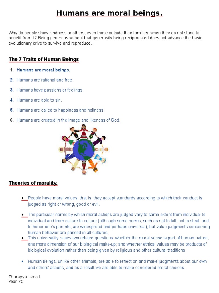 Humans Are Moral Beings | Value (Ethics) | Morality