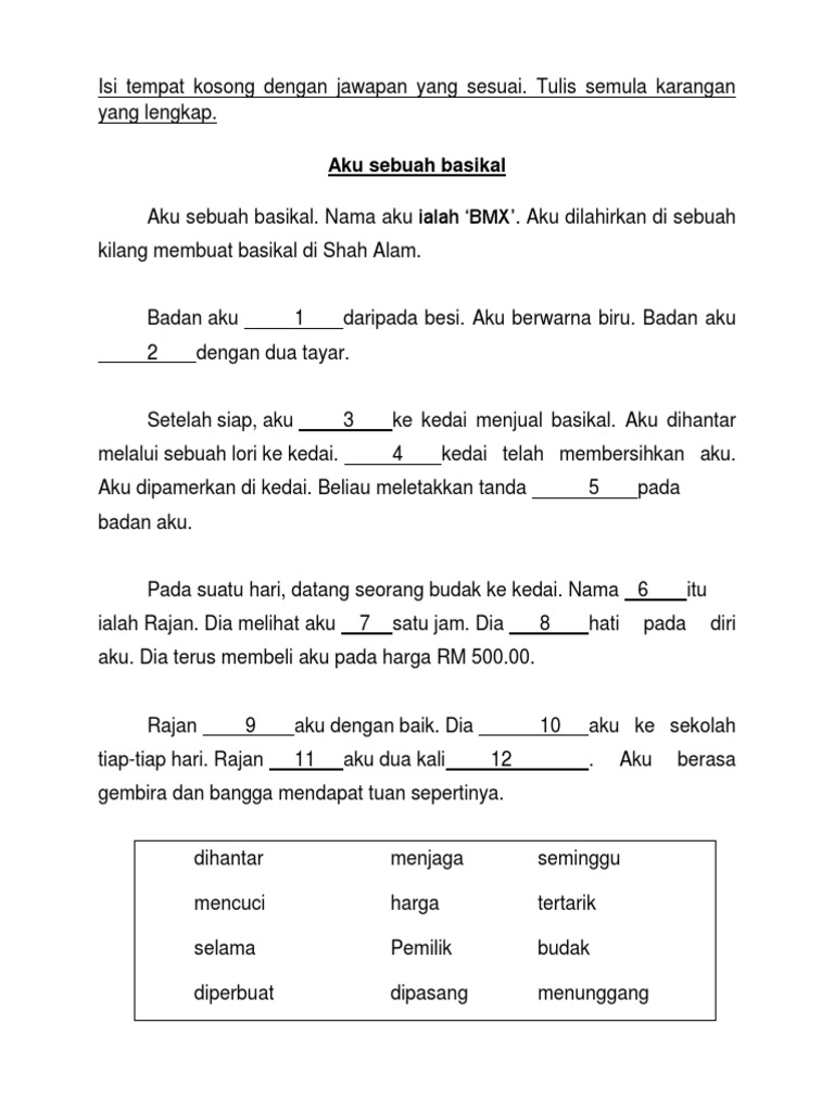 Aku Sebuah Basikal Pdf