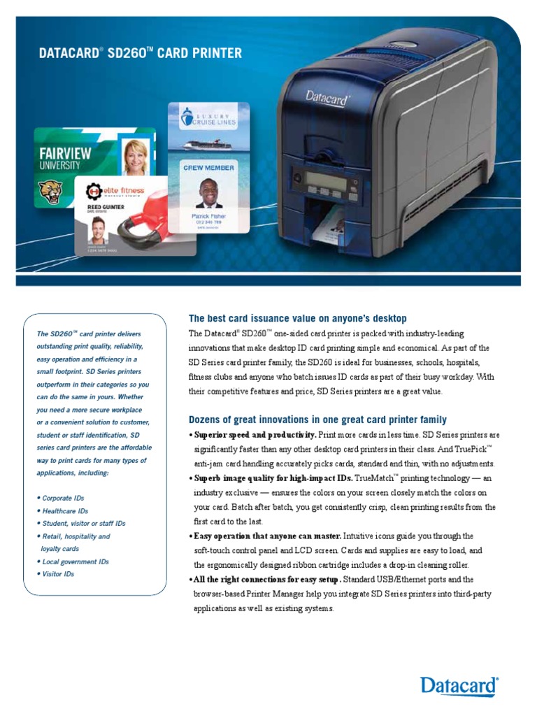 Datacard SD260 Card Printer: The Best Card Issuance Value On Anyone's ...