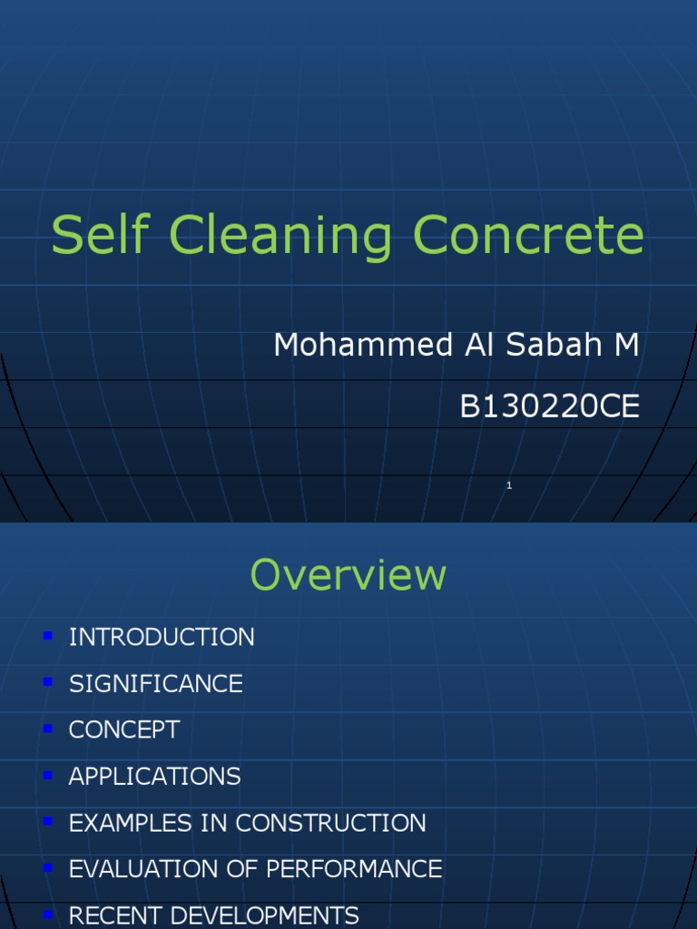 Self Cleaning Concrete | Titanium Dioxide | Catalysis
