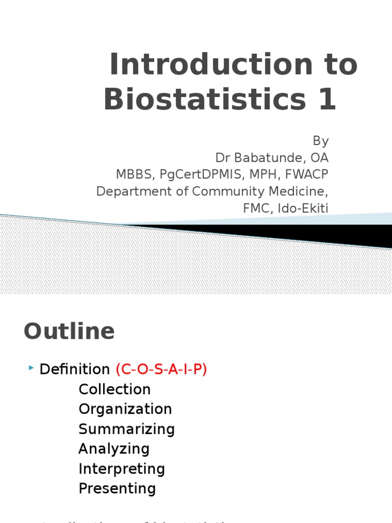Introduction To Biostat | PDF | P Value | Level Of Measurement