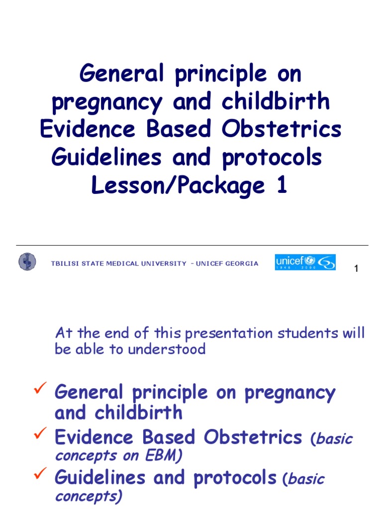 General Principle On Pregnancy and Childbirth Evidence Based Obstetrics ...