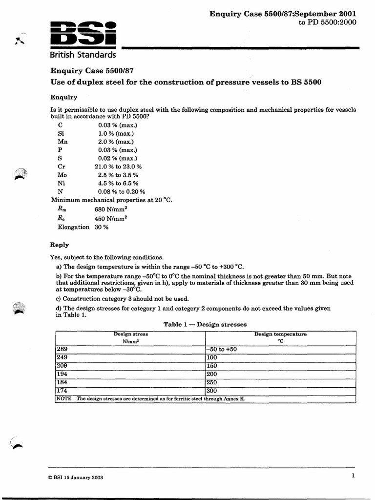 PD 5500 Enq Case 87 | PDF