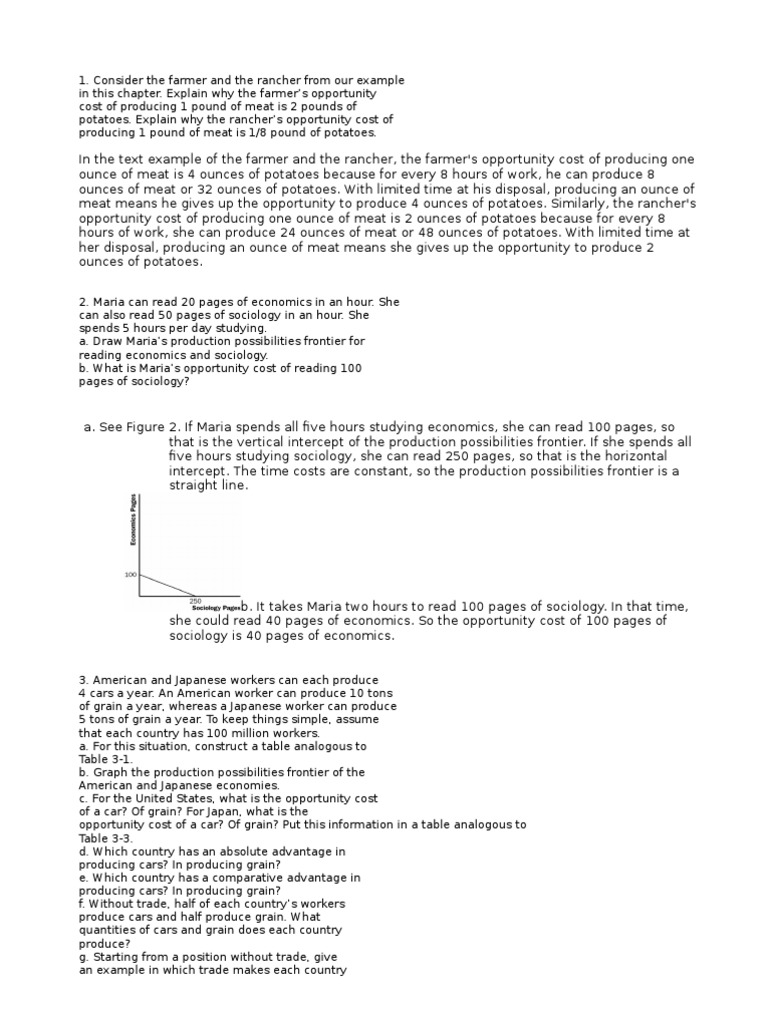 Econ Problem Practice | PDF | Comparative Advantage | Economic Theories