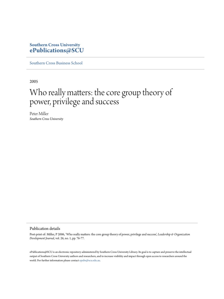 Core Group Theory in Organizations | PDF | Leadership | Thought