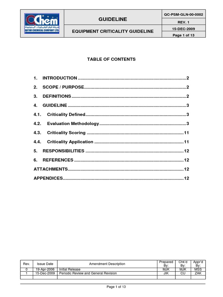 Equipment Criticality Assessment Guide | PDF | Risk | Safety
