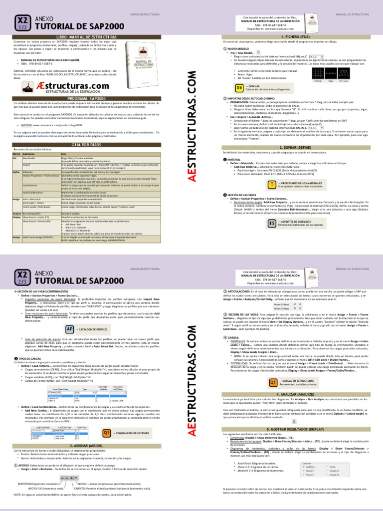 Tutorial SAP2000: Guía de Estructuras | PDF | Braguero | Acero estructural