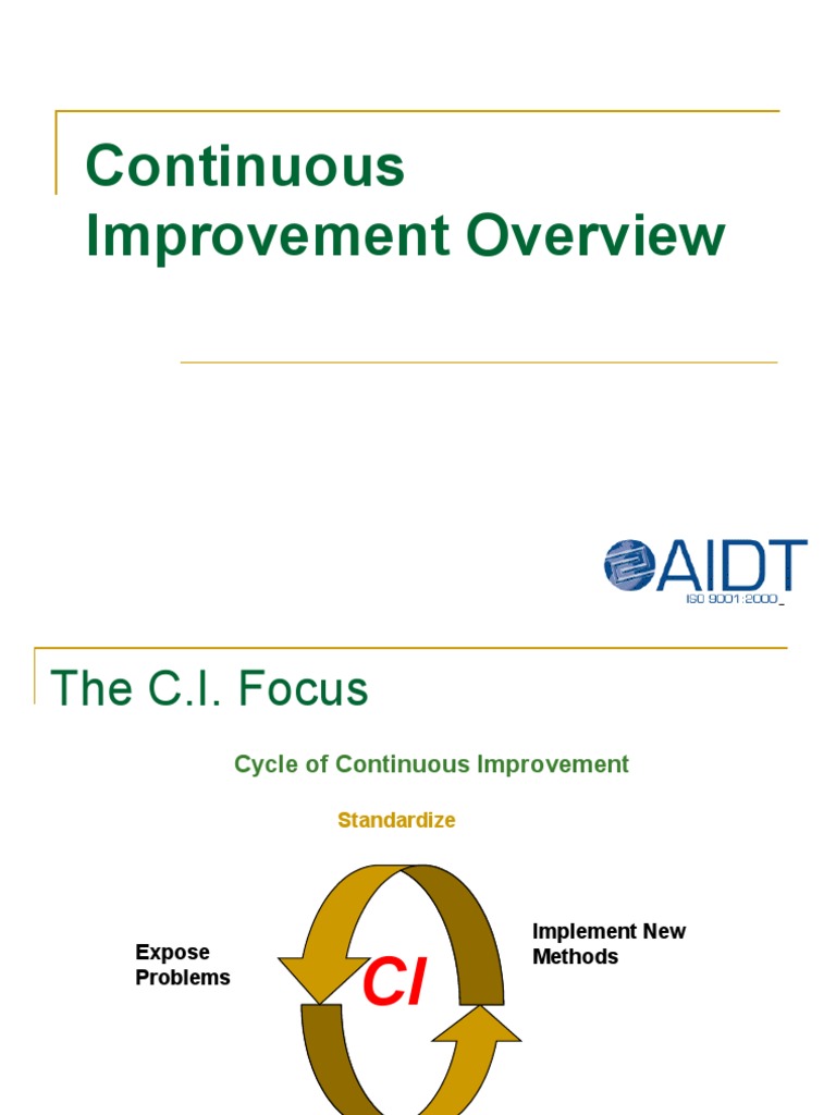 A Continuous Improvement Overview: Achieving Increased Efficiency and Stability Through the 5 ...