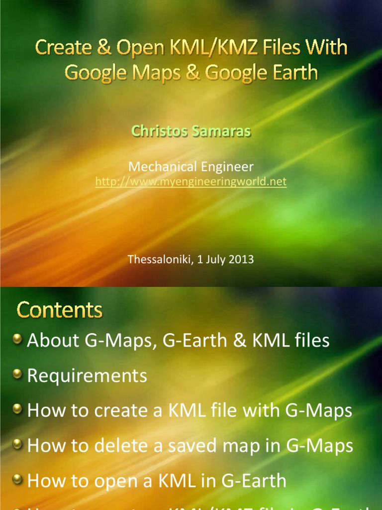 Create & Open KML-KMZ Files With Google Maps & Google Earth | PDF ...