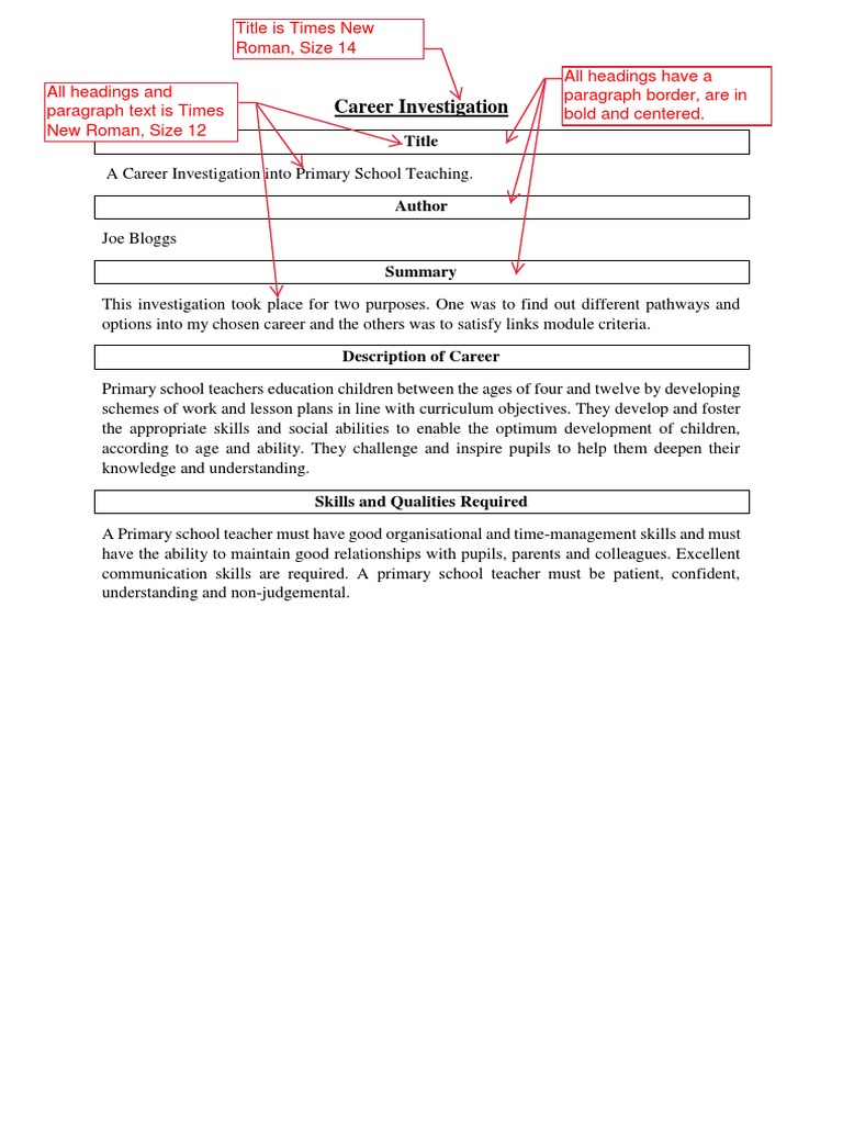 Career Investigation | PDF | Teachers | Sharing