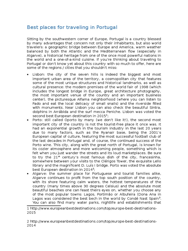 Travel Writing Sample Portugal | PDF | Porto | Portugal