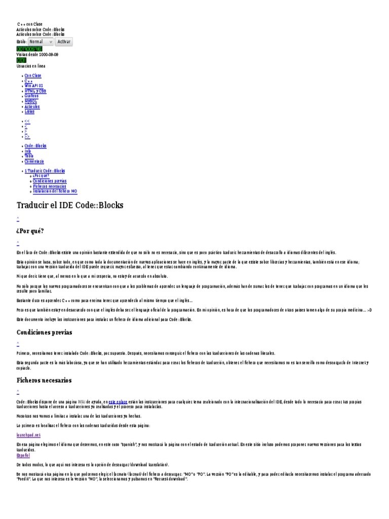 Codeblocks Cambiar Idioma | PDF | Archivo de computadora | Entorno de desarrollo integrado