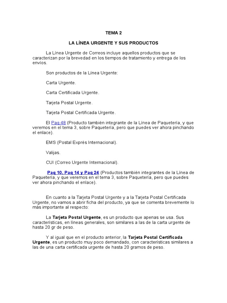 Tema 2 Oposiciones Correos | Europa | Correo