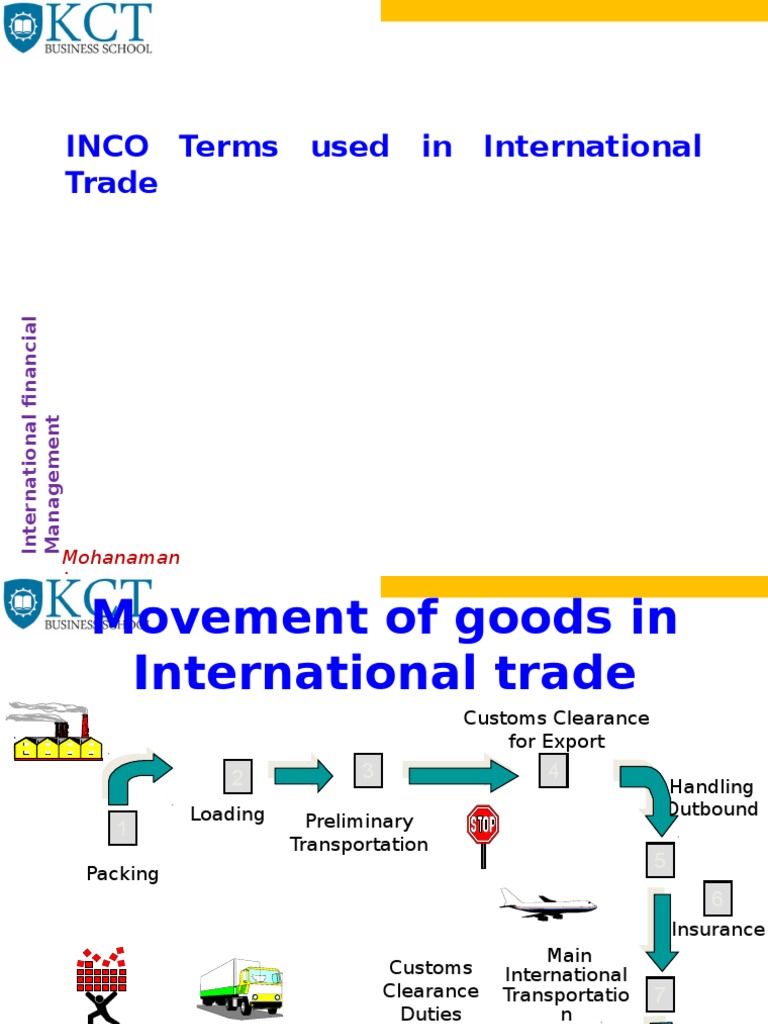 INCO Terms Used in International Trade: Mohanaman I | PDF
