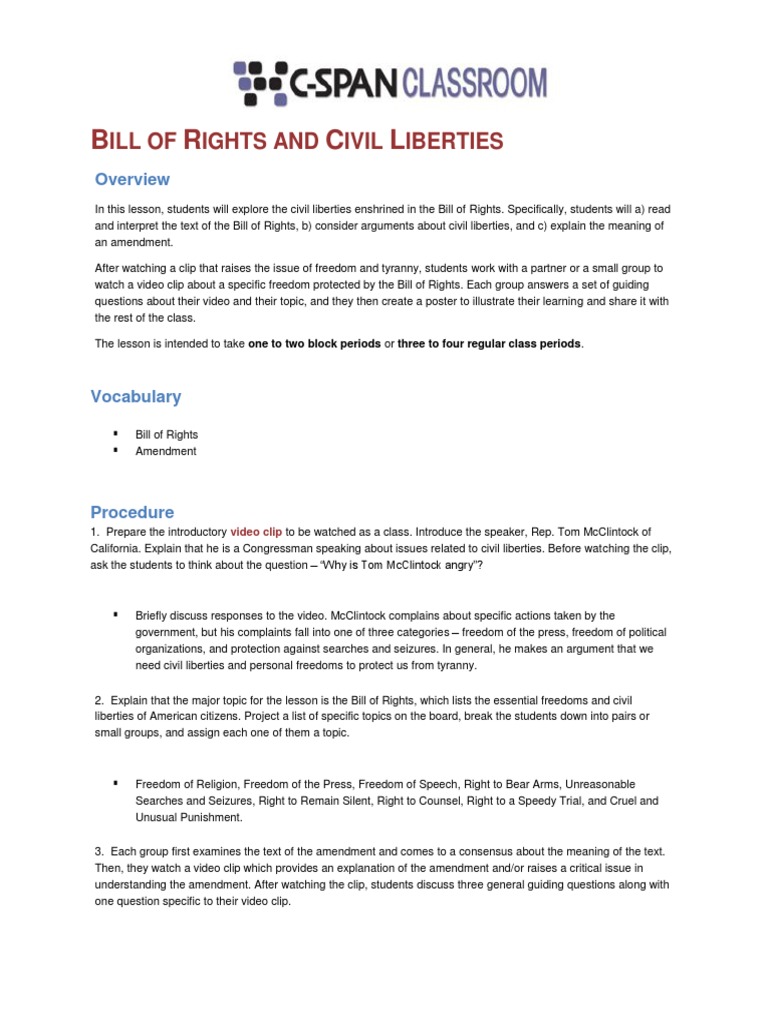 Exploring the Bill of Rights | PDF | United States Bill Of Rights ...